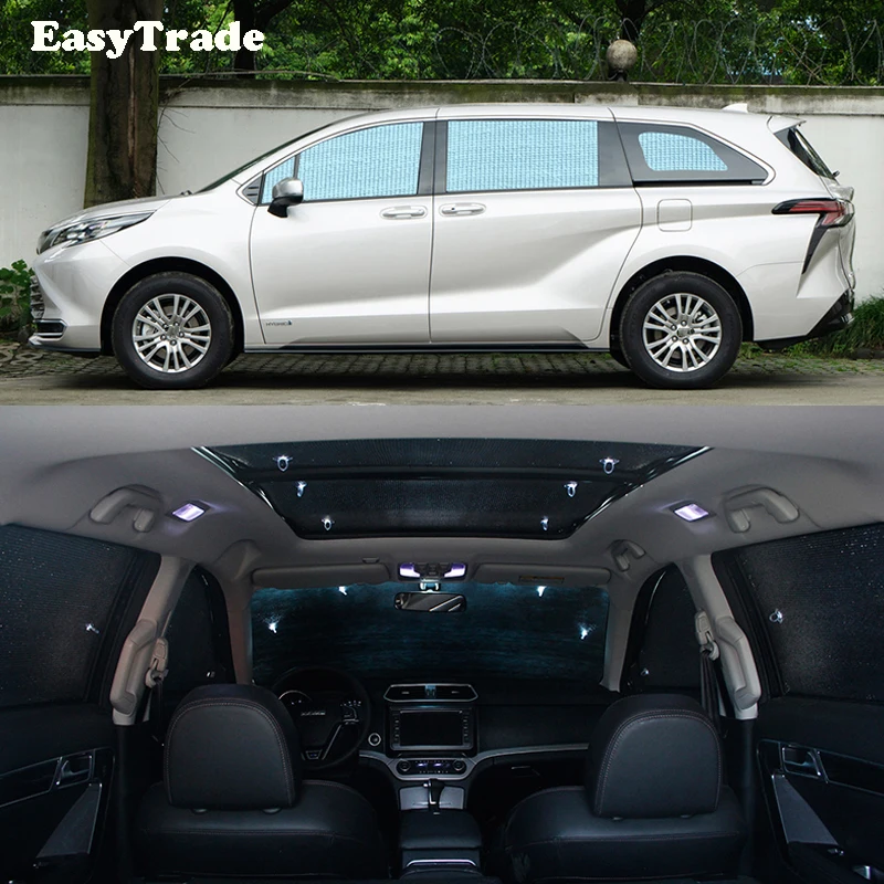 도요타 시에나 2021 2022 액세서리 자동차 차양 사이드 윈도우 선바이저 자외선 차단 자외선 차단 자외선 차단