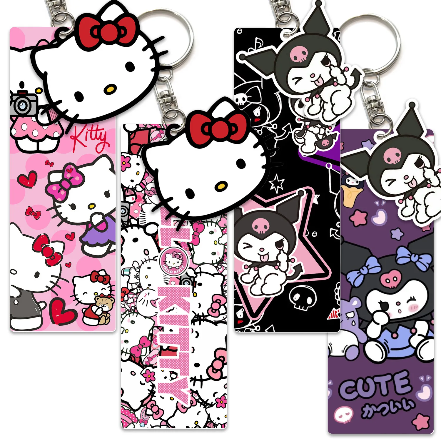 Cartoon Cute Cat Key Tag Keychains Women Anime Keychain for Car ...