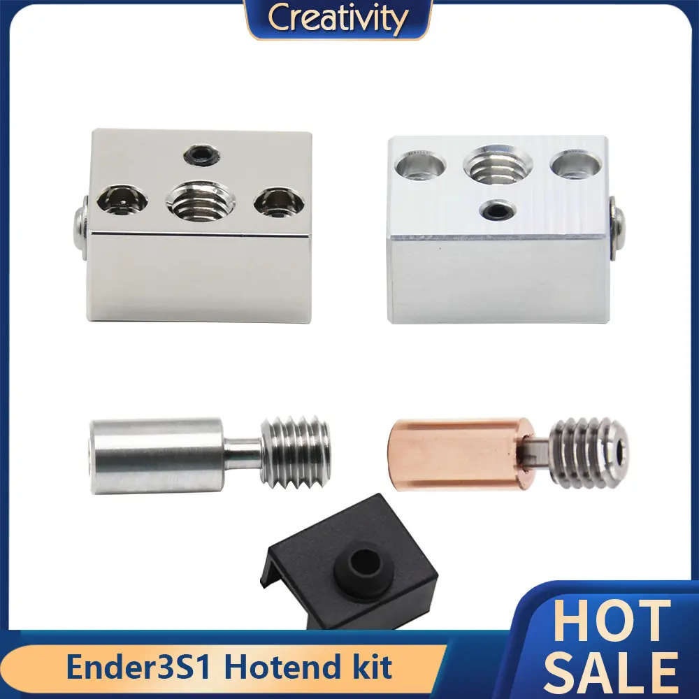 Ender-3-S1-Heat-Block-Thermistor-Heater-Copper-Plated-Bimetal-Heatbreak ...