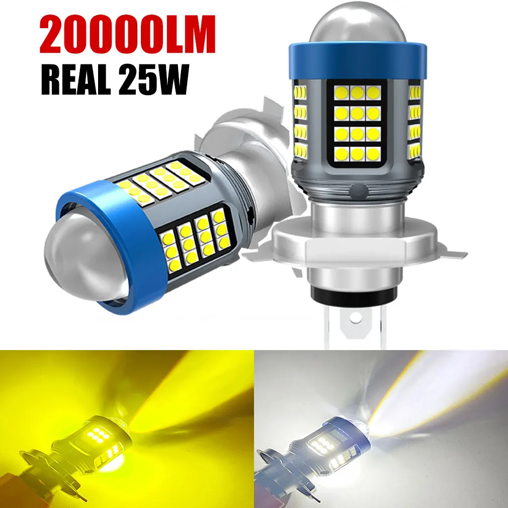 25000Lm 25W H4 BA20D LED Moto H6 LED Motorcycle Headlight Bulbs CSP ...