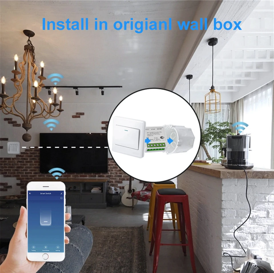 Tuya 16A 20A WiFi Smart Switch Module with RF 433Mhz 2 Way Control ...