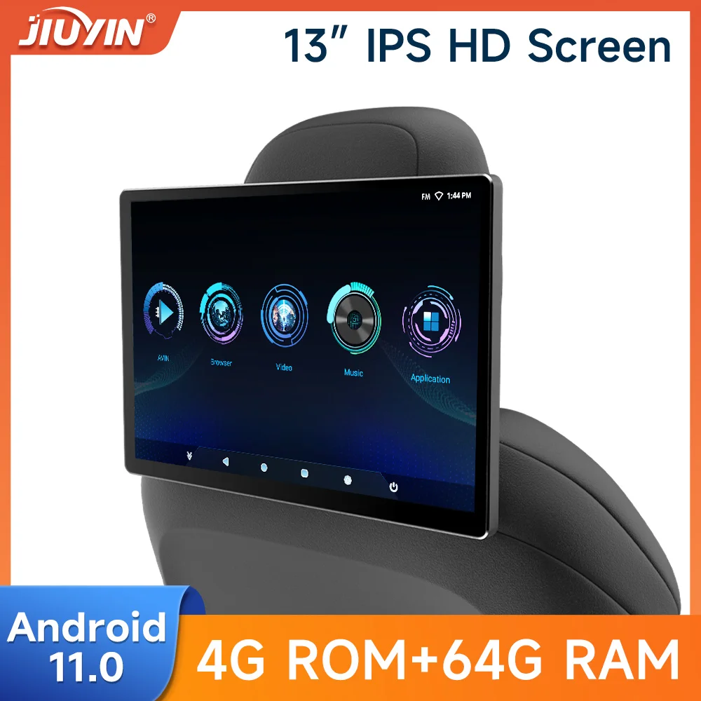 Android 11 Headrest Monitor 4G+64GB IPS Screen Vehicle Display With ...