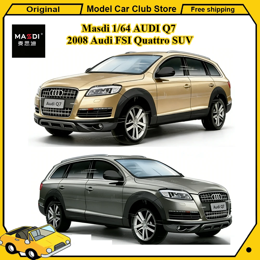 Masdi 1/64 AUDI Q7 2008 Audi FSI Quattro SUV Yellow Blue Police Alloy ...