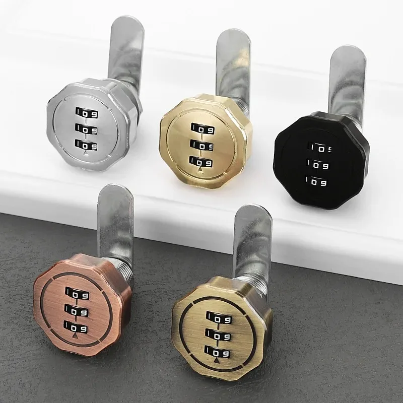3 Digital Code Zinc Alloy Combination Lock Cabinet Mailbox Password ...