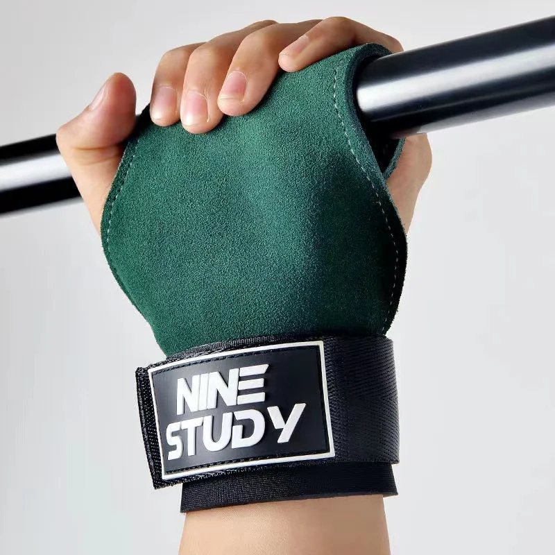 Cowhide-Leather-Gym-Gloves-Pull-ups-Lifting-Gymnastic-Crossfit-Anti ...