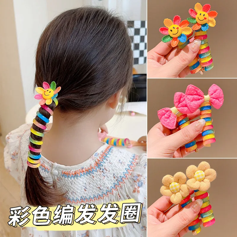 Children-s-Telephone-Line-Hair-Loop-Cute-Cartoon-Head-Rope-High-Elastic ...