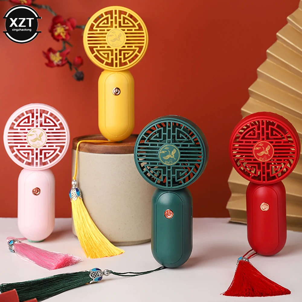 Chinese-Style-Vintage-Handheld-Usb-Mini-Fan-Portable-Pocket-Fan-Office ...