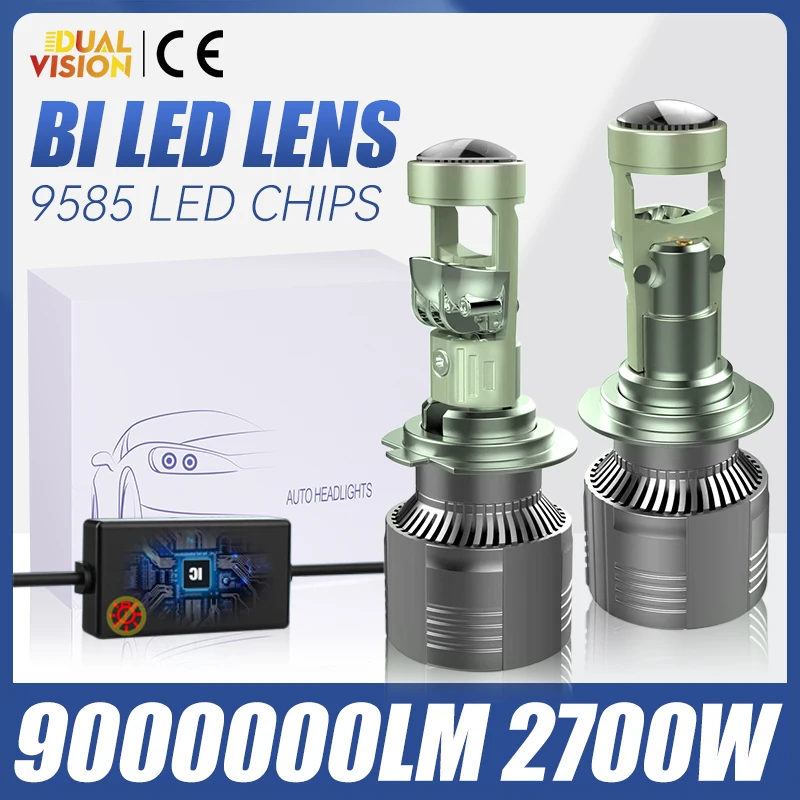 H7 H4 H11 Bi Led Mini Lens 2700W 9000000LM Canbus Error Free H8 H9 9005 ...