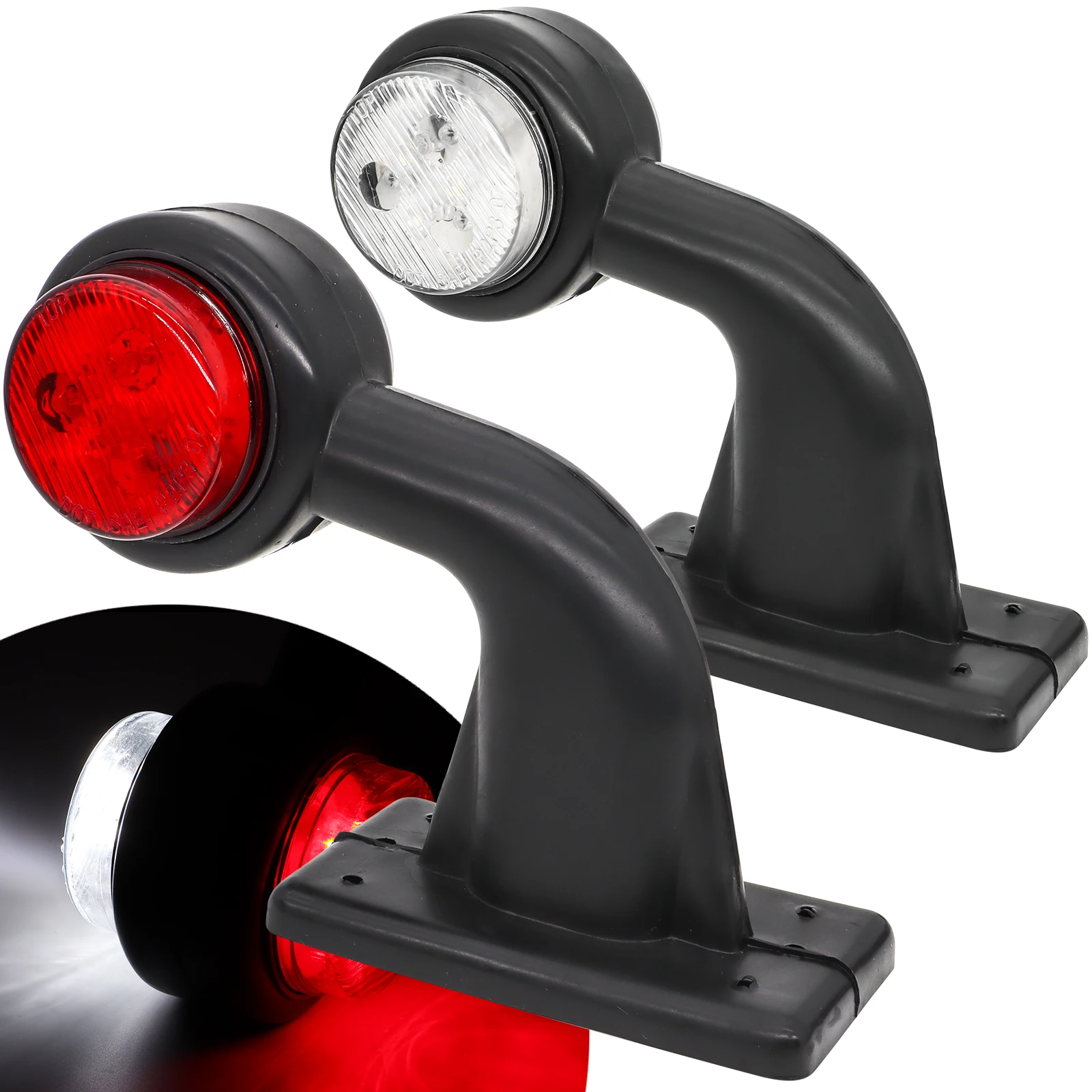 Trailer Lighting Red White Elbow Side Marker LED Lights Outline Lamp ...