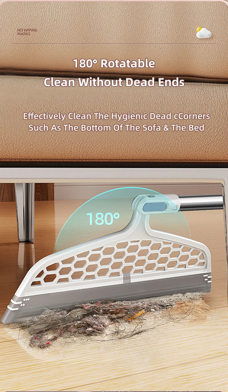 Balai serpillère espagnol,Balai magique en Silicone de 50 pouces,raclette de nettoyage du sol ...