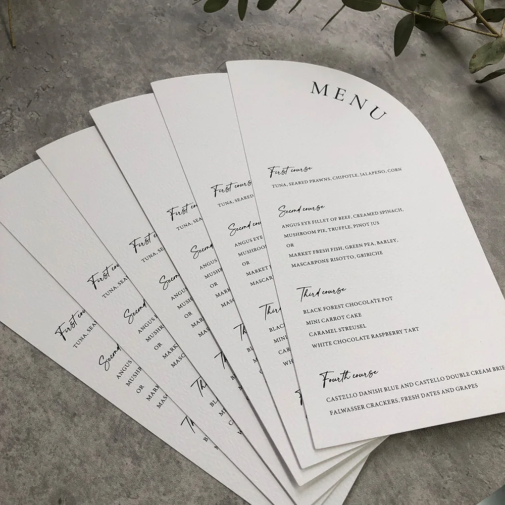 Texture-Paper-Arch-Menu-Card-wedding-Birthday-Practical-Menus-Holiday ...