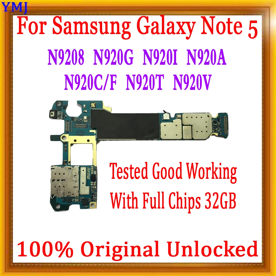 For-Samsung-Galaxy-Note-5-N9208-N920A-N920V-Unlocked-Motherboard-With ...