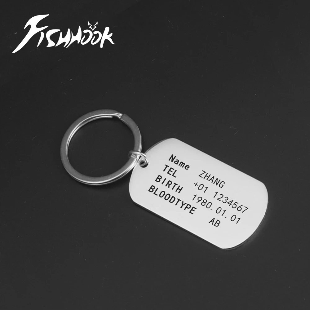 Military Army Tactical Personalized ID Bar US Dog Tag Keychain Soldier ...