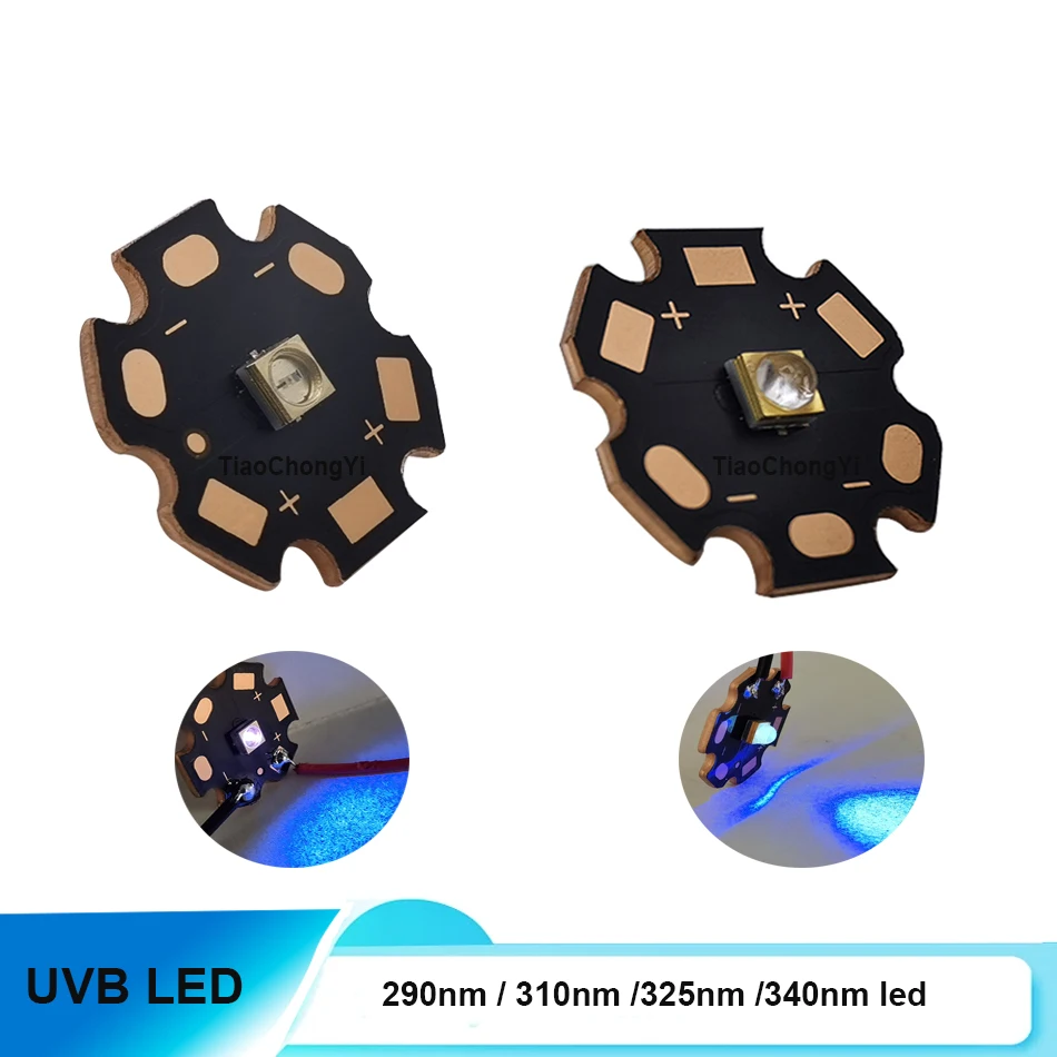 290nm 310nm 325nm 340nm UVB UV LED 0.1W 1W 2W 3838 DC5-7V Ultra Violet ...