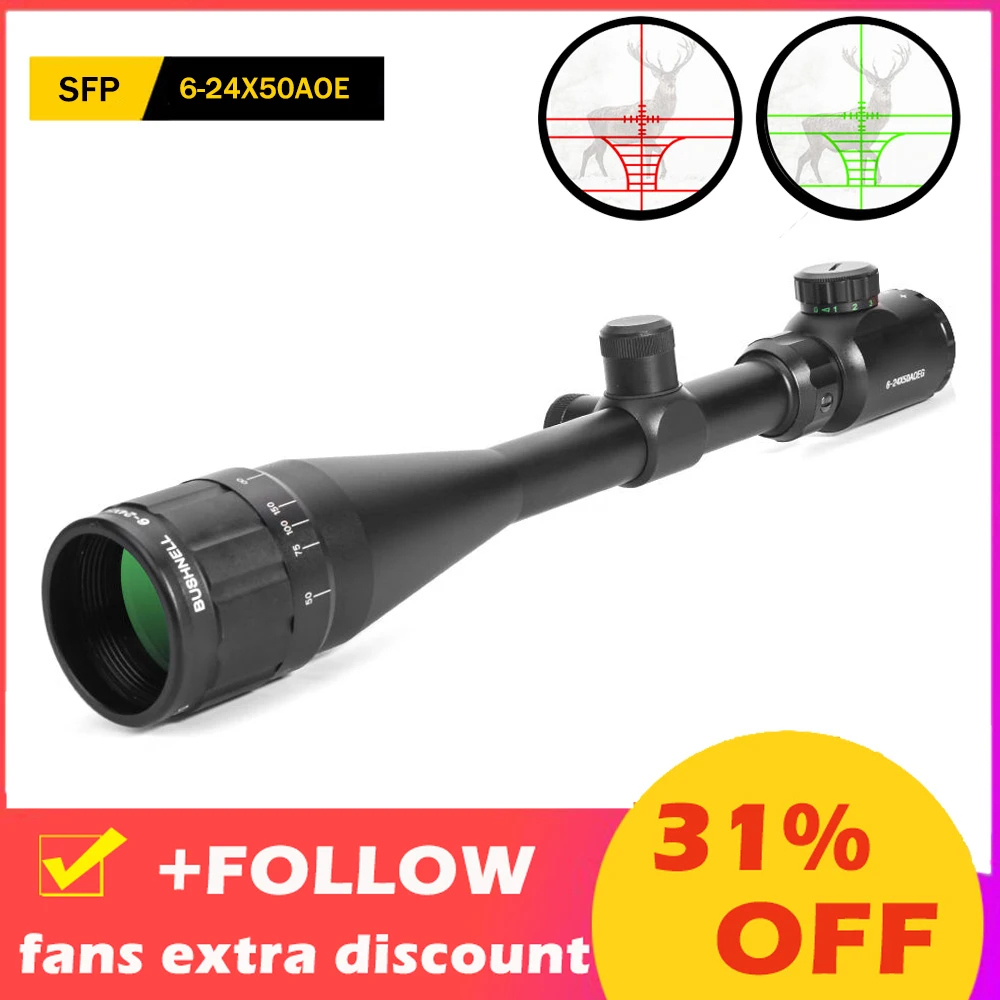 Hunting-Optical-Sight-6-24X50AOE-SFP-RifleScope-With-Adjustable-Red ...