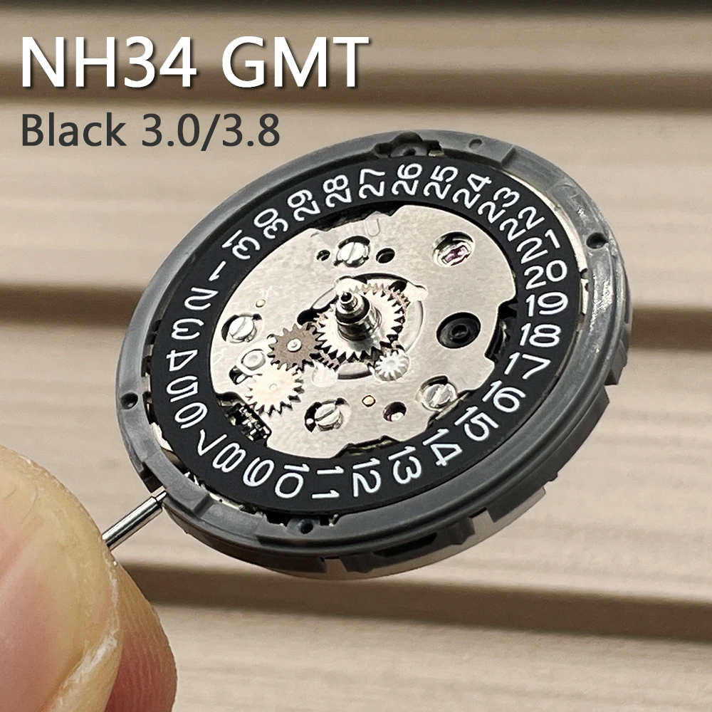 Japan Genuine GMT NH34 Mechanical Movement Black Datewheel Crown at 3.0 ...