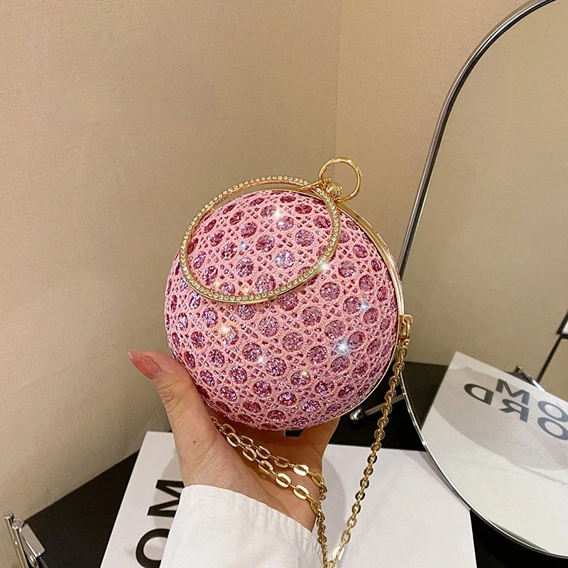 Sparkly-Round-Evening-Purses-for-Women-Shiny-Diamonds-Handbag-Unusual ...