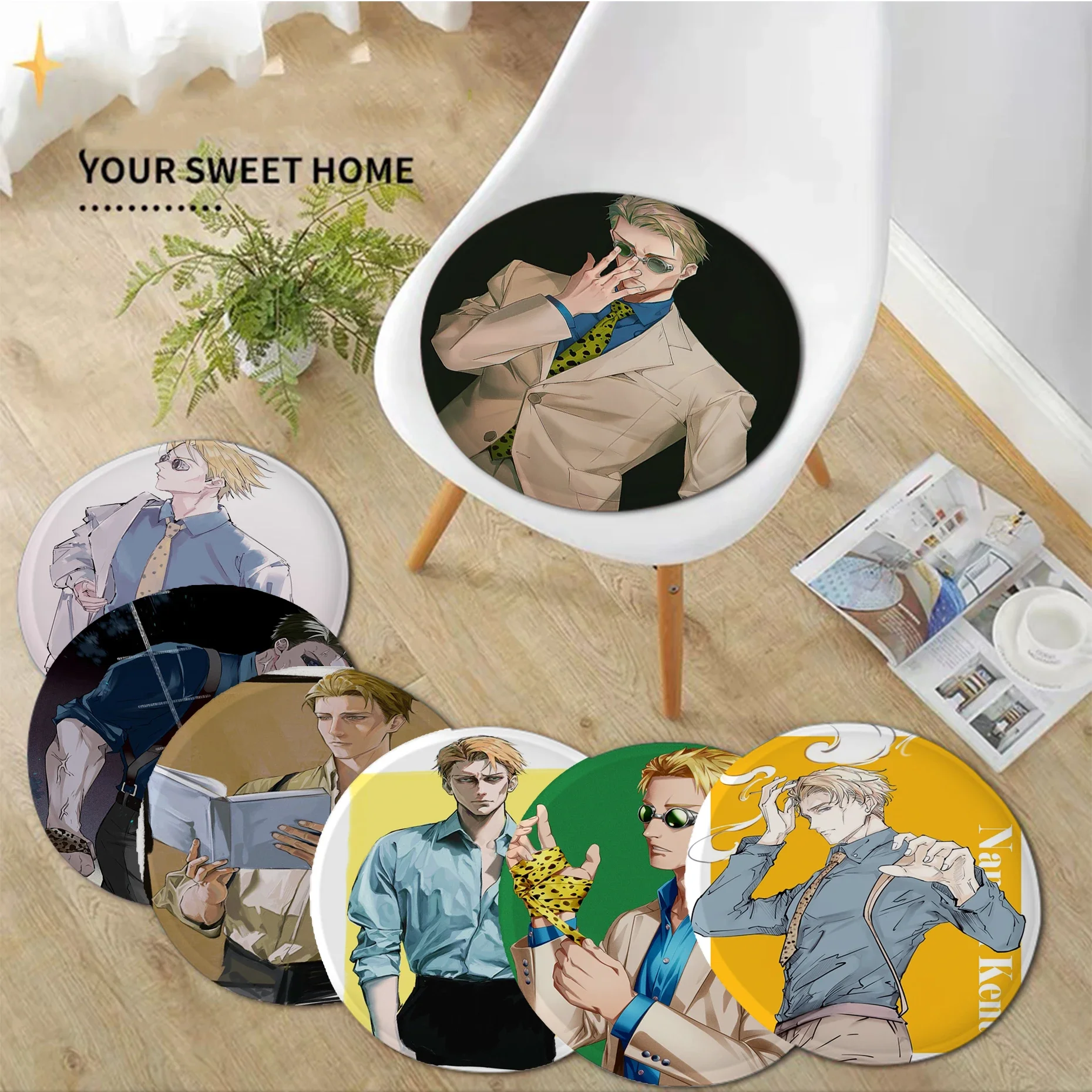 Kento-Nanami-Jujutsu-Kaisen-Nordic-Printing-Stool-Pad-Patio-Home ...