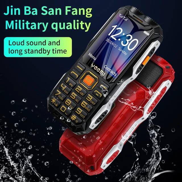 Original GSM 2G Rugged Phone Big Battery Dual Flashlight 2.4inch HD ...