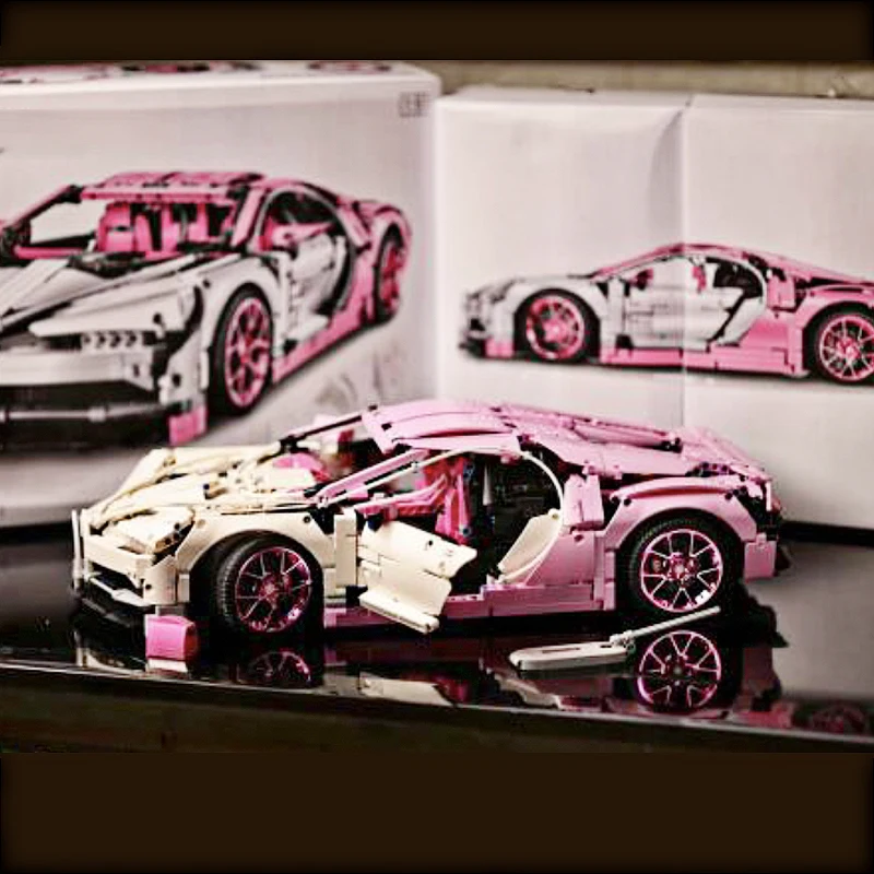 New-Technical-Super-Car-1388pcs-Building-Blocks-Bricks-1-14-Pink-Car ...