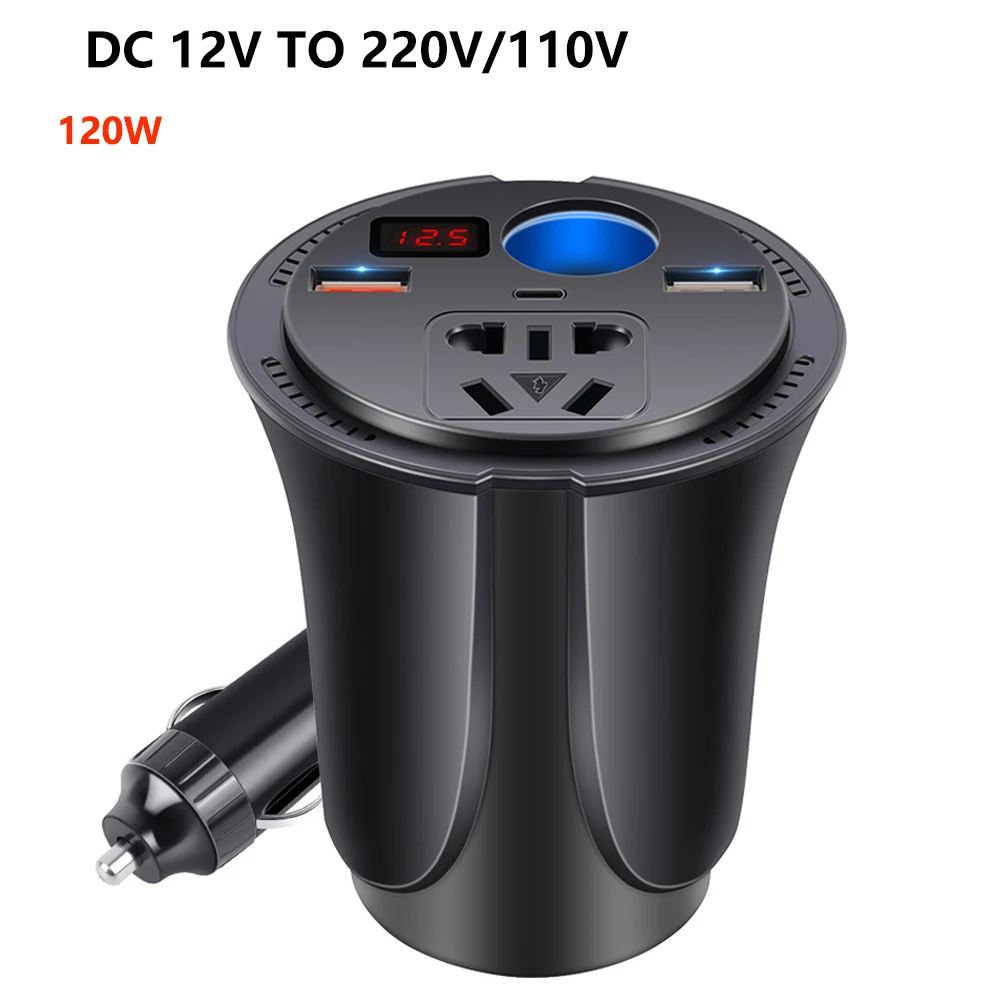 Car-Power-Inverter-DC-12v-to-220v-110V-Led-Display-2-USB-Ports-PD ...