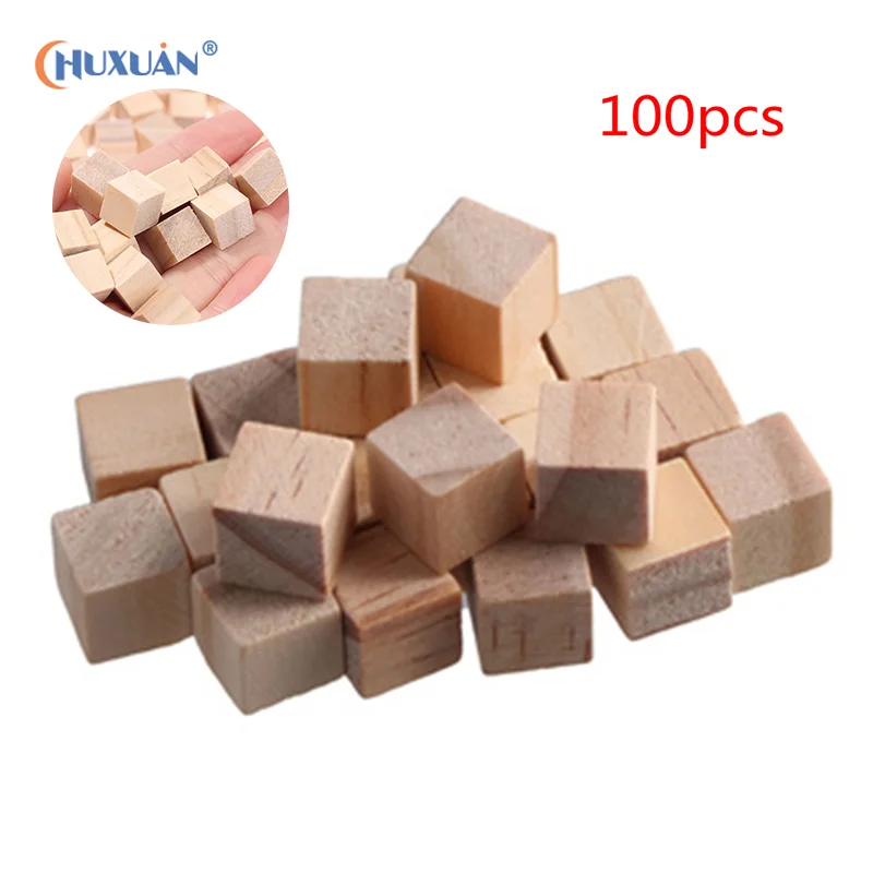 100pcs-Unfinished-Blank-Mini-DIY-Wooden-Square-Blocks-1cm-Wood-Solid ...