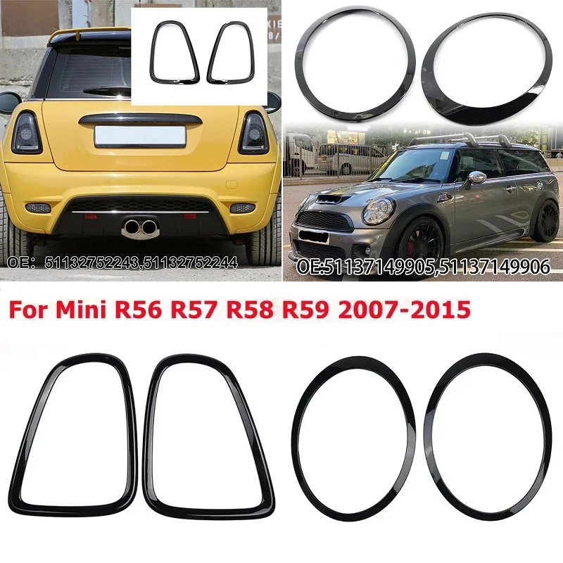 Car-Headlight-Ring-Bezel-Trim-Surround-Cover-Rear-Light-Frame-For-Mini ...