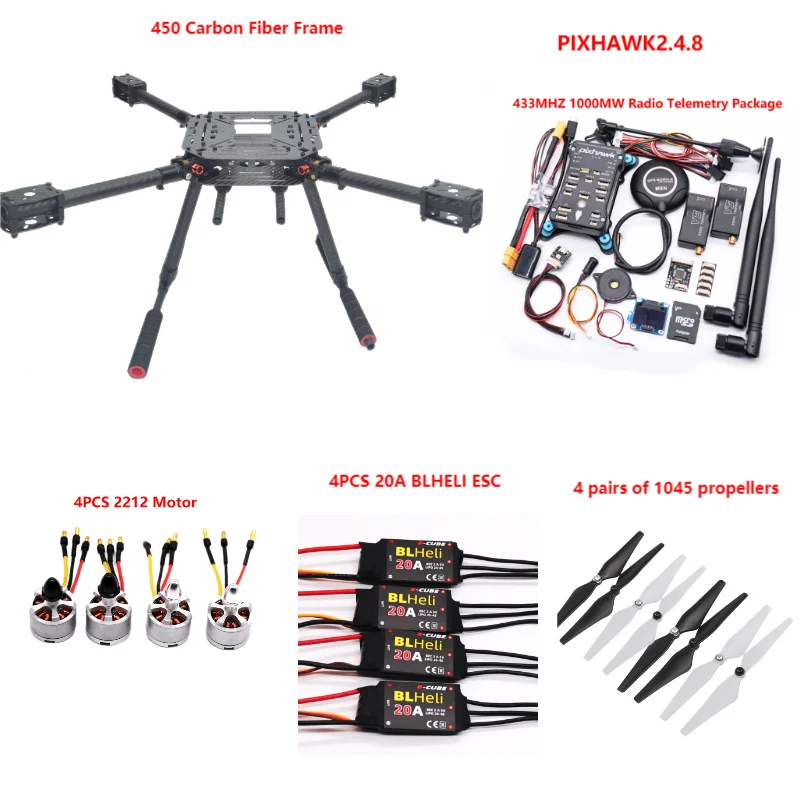 PIXHAWK2.4.8 Control de vuelo fibra de carbono 450 marco Kit Ardupilot ...