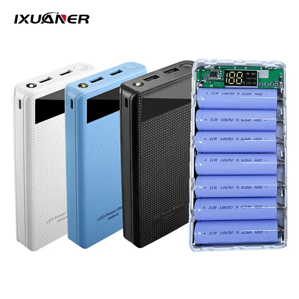 DIY-7x18650-Battery-Holder-Power-Bank-Box-Plastic-Shell-Case-Type-C-USB ...