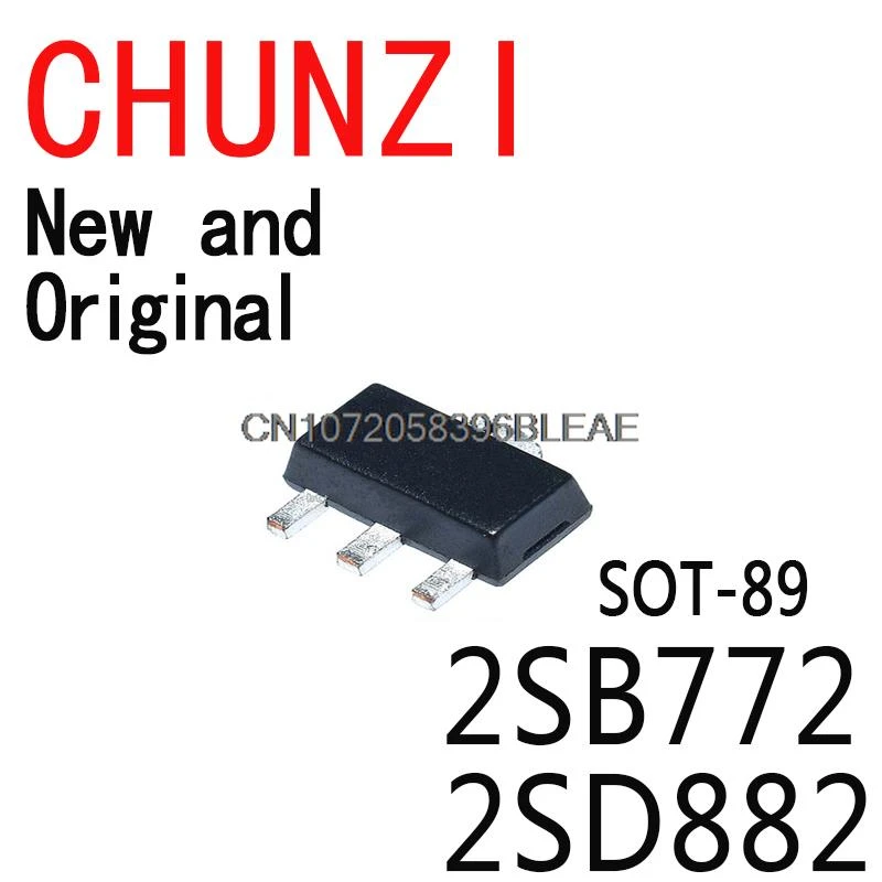 20PCS New and Original SOT89 B772 SMD SOT 89 D882 PNP MEDIUM POWER TRANSISTOR 2SB772 2SD882 ...