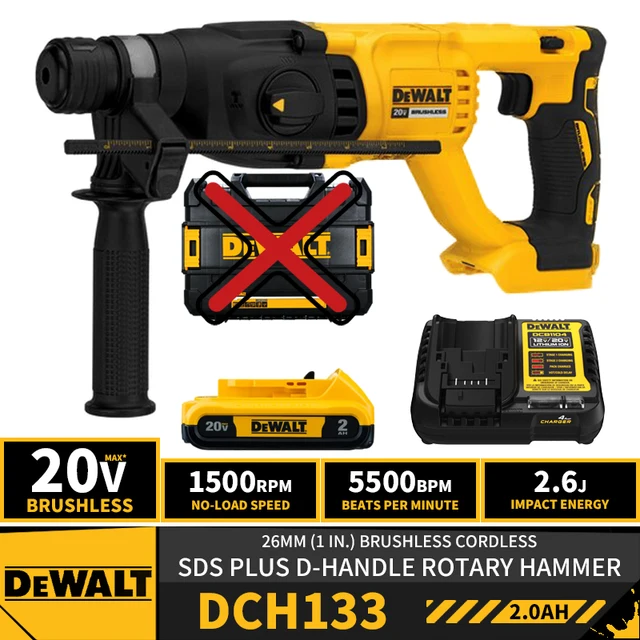 DEWALT DCH133 Kit 26MM 1in Brushless Cordless SDS PLUS D-Handle Rotary ...