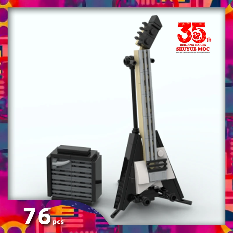 electric-guitar-building-blocks-city-sets-music-tuner-rack-stand-mini ...