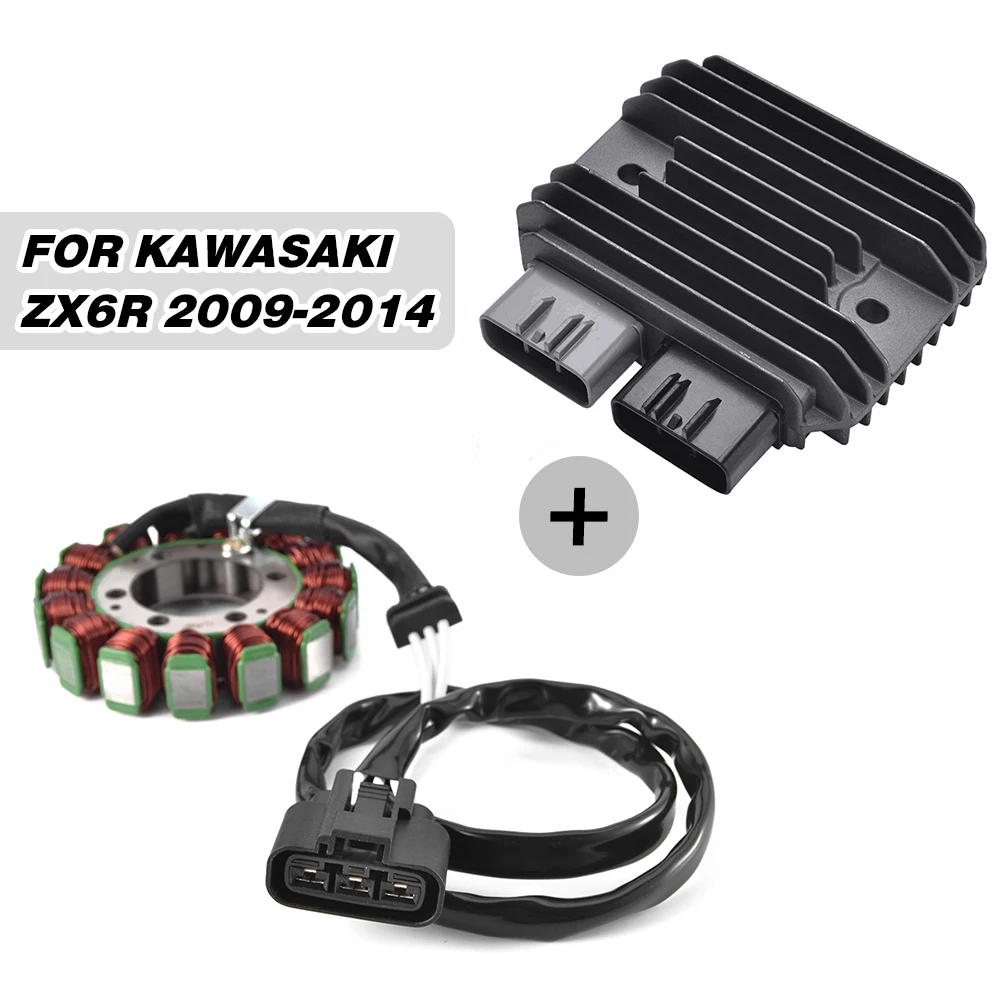 For Kawasaki Ninja ZX6R 2009-2014 Stator Coil + Regulator Rectifier For ...