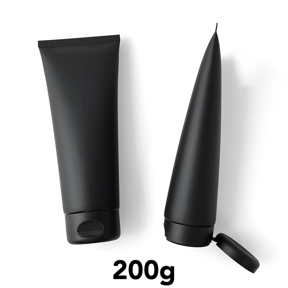 200g-Matte-Black-Refillable-Cosmetics-Container-200ml-Empty-Squeeze ...
