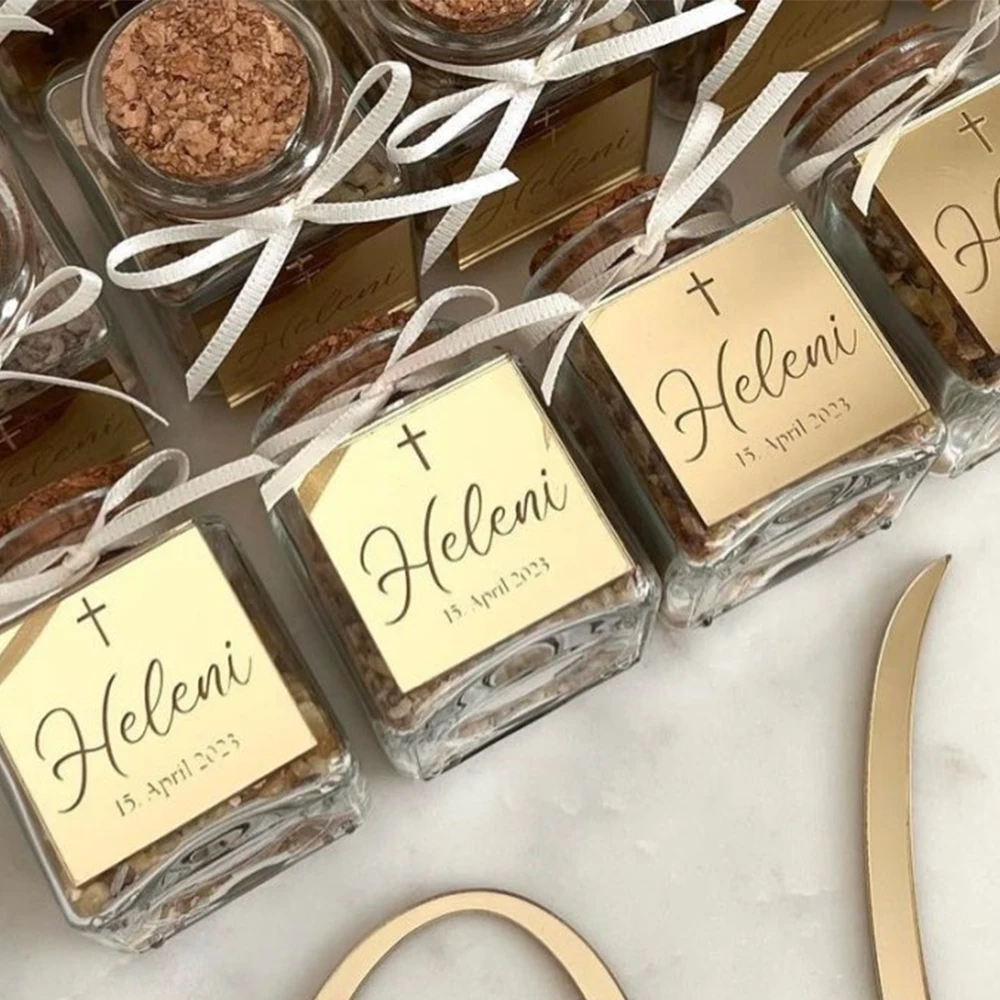 Etiqueta personalizada para decoración de boda, espejo acrílico con ...