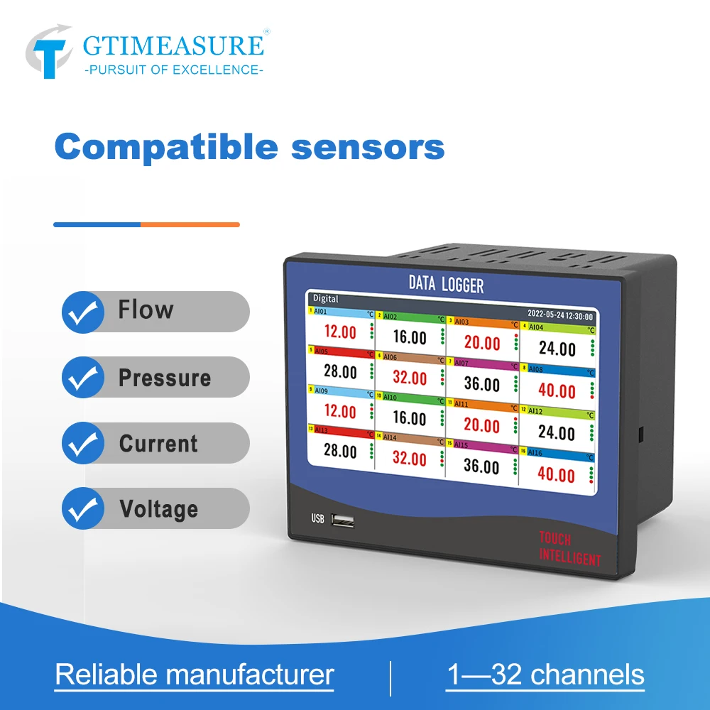 Smart-Data-Logger-Multi-16-Channels-Digital-Paperless-Recorder-Current ...