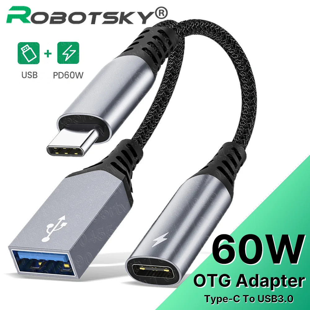 2in1-OTG-Adapter-Cable-Type-C-to-USB3-0-PD60W-Fast-Charger-Wire-Type-C ...