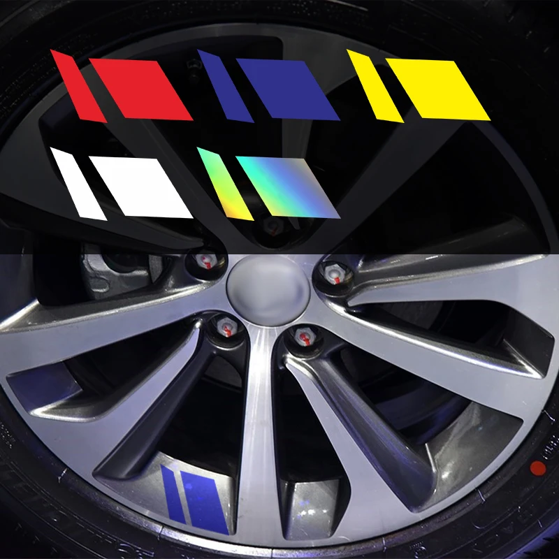 Car interior stickers 6-piece reflective car wheel rims Vinyl sticker ...