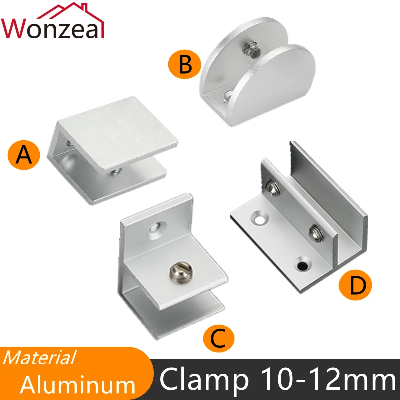 One-Piece-Clamp-10-to-12mm-glass-board-Rectangular-Shape-Aluminum ...