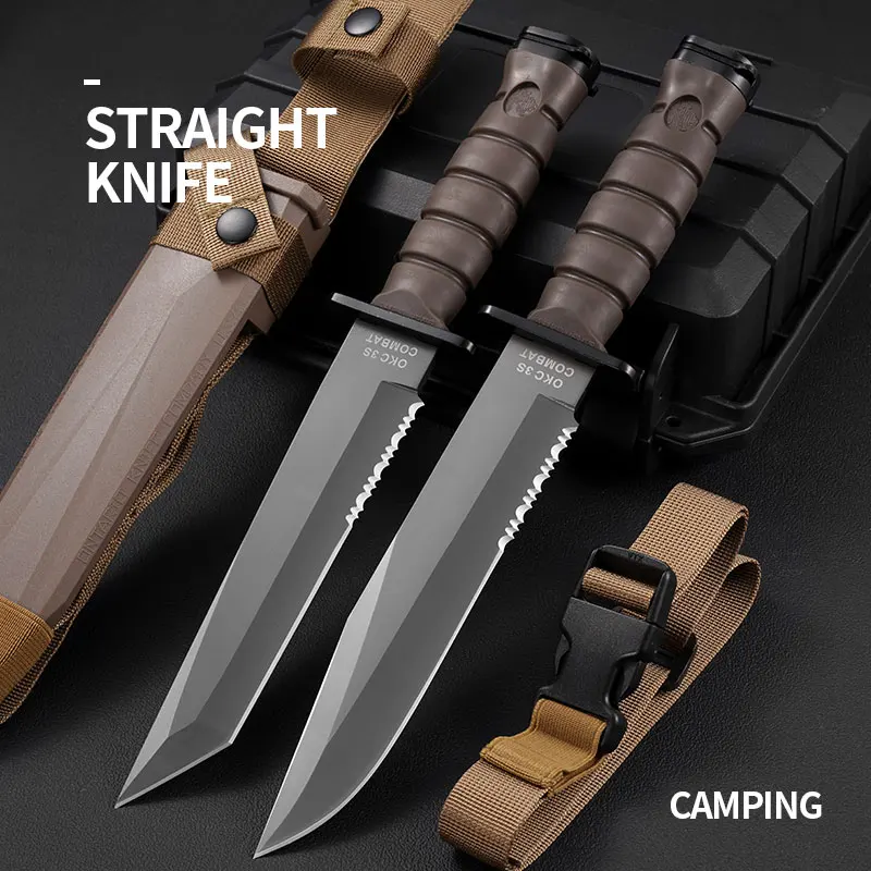 Outdoor-multi-purpose-military-tactical-knife-EDC-portable-fixed-blade ...