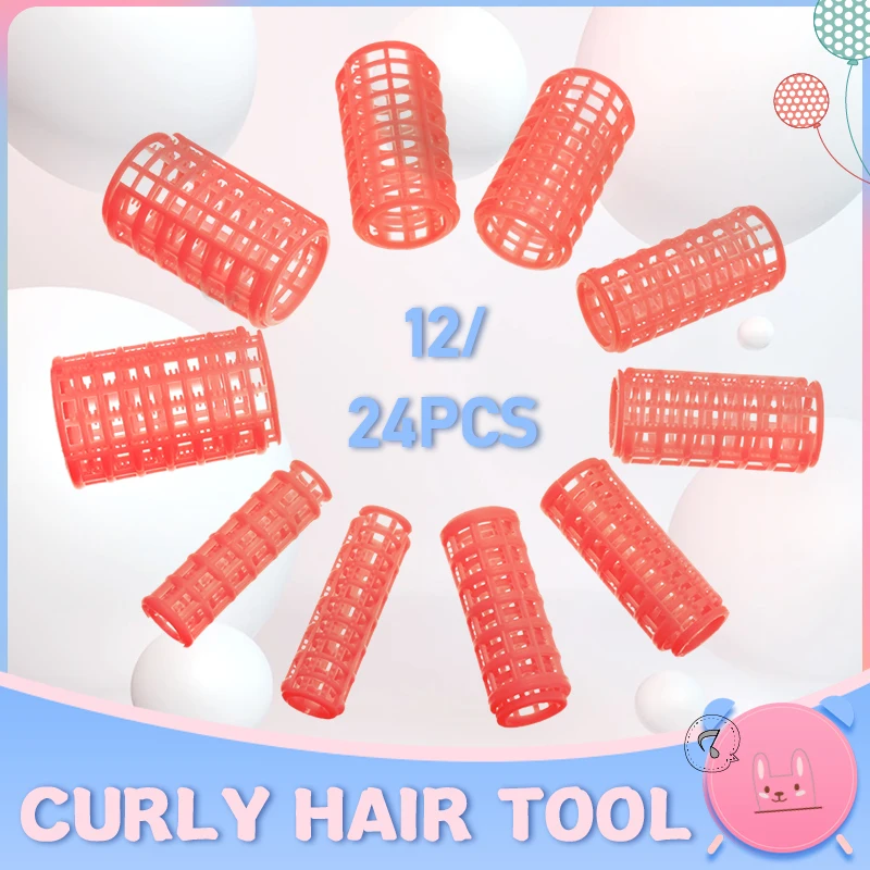 12-24Pcs-Heatless-Hair-Rollers-Bang-Roll-Curler-Hair-Curler-Plastic ...