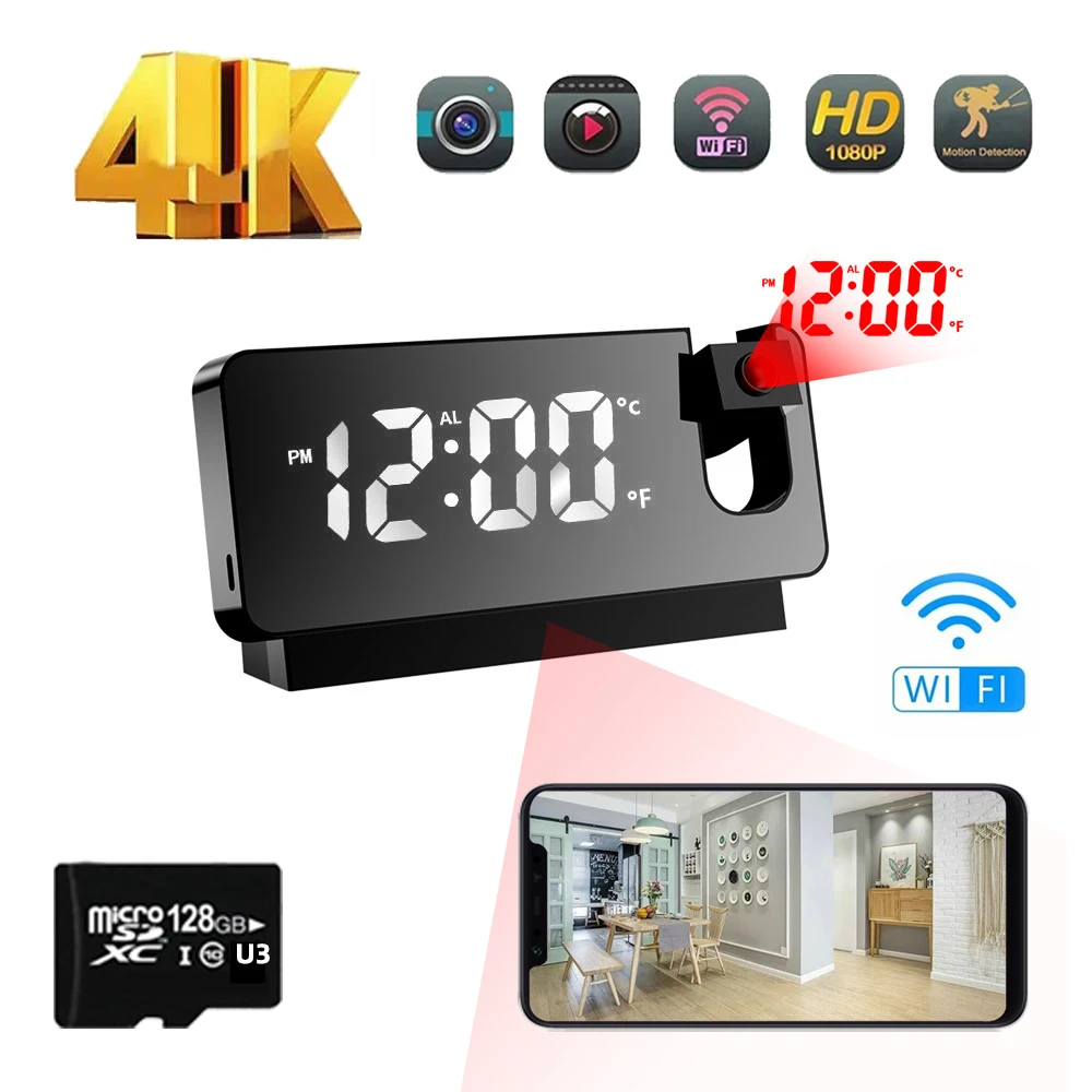 Time-Projection-Clock-Mini-Camera-1080P-HD-Supports-2-4G-WiFi-Mobile ...