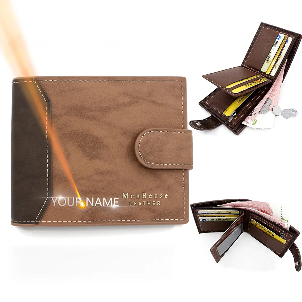 High-Quality-Men-Wallets-Name-Engraving-Short-Coin-Pocket-Male-Purses ...