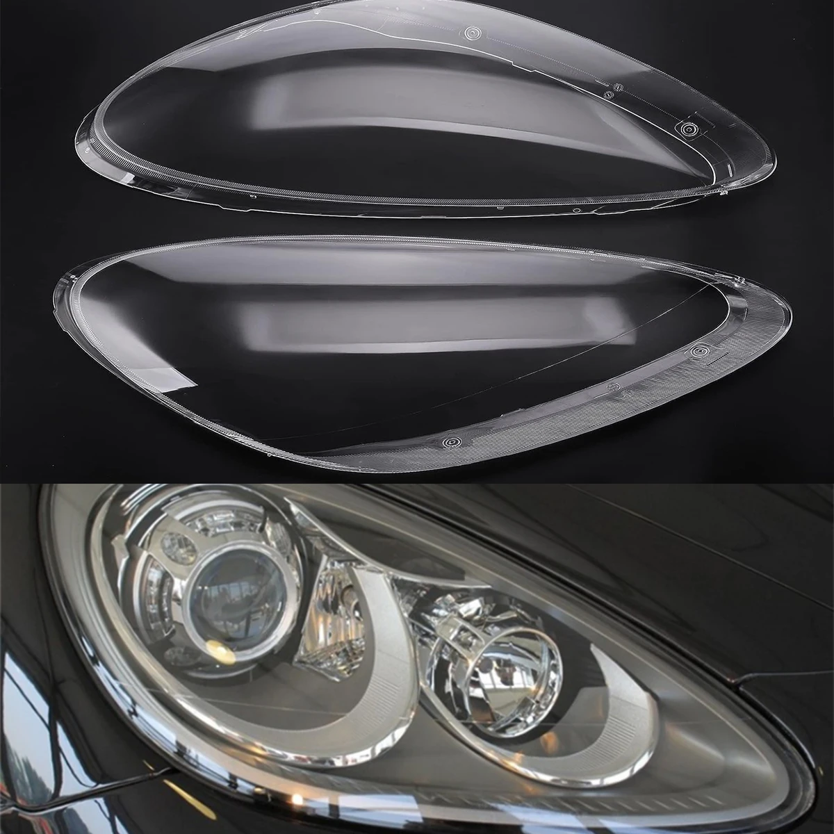 Car Front Headlight Headlamp Lens Cover For Porsche Cayenne 2011 2012 ...
