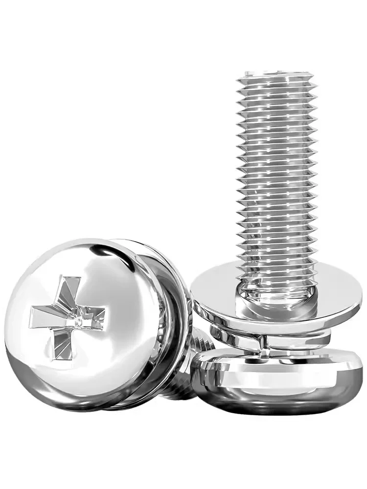 GB9074-4-304-Stainless-Steel-Cross-Recessed-Pan-Head-Screws-Lock-Washer ...