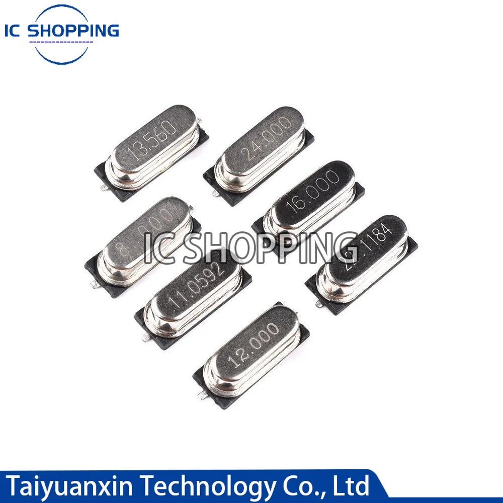 Resonador de cristal de cuarzo, 10 piezas, 4Mhz, 6Mhz, 8Mhz, 11MHZ, 12Mhz, 16Mhz, 20Mhz, 24Mhz ...