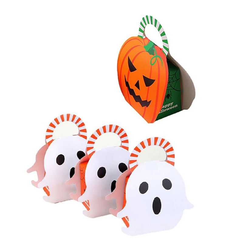 10PCS Halloween Cartoon Pumpkin Horror Ghost Candy Box Paper Gift ...