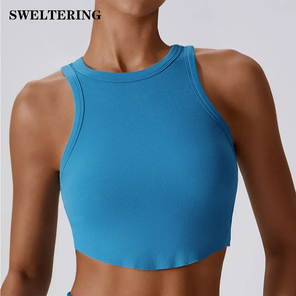 Women-Yoga-Vest-Gym-Sports-Crop-Tops-Seamless-Streetwear-Rib-Knit-Fitness-Running-Vest-Workout ...