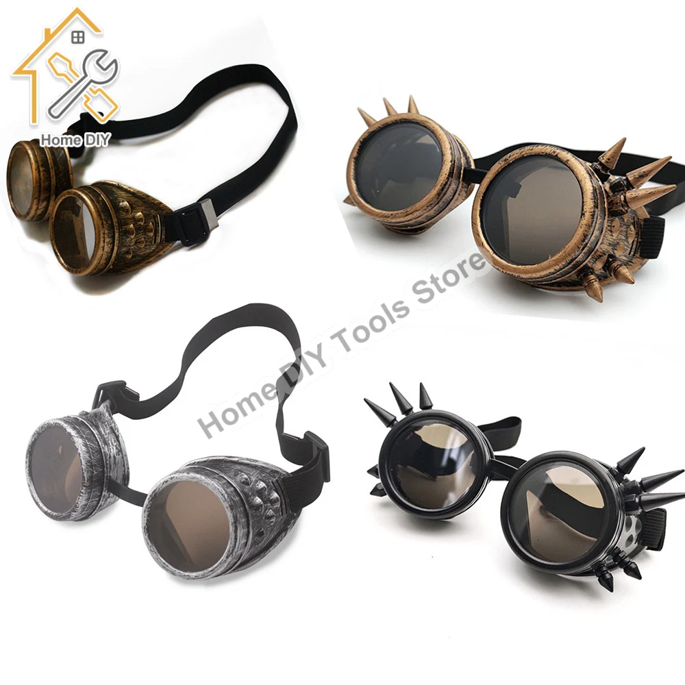 Steampunk Motorcycle Glasses Gothic Style Driver Goggles Protective ...