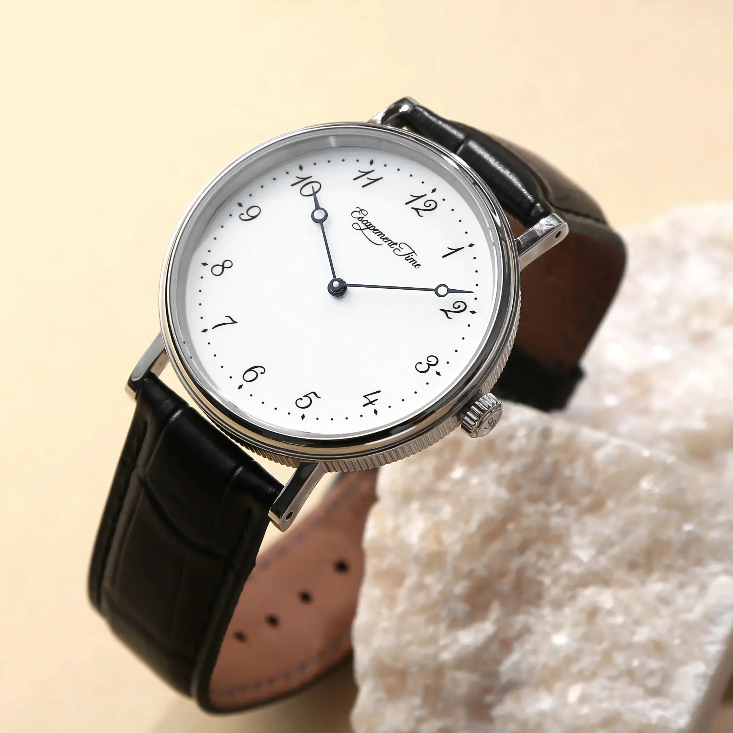 【Escapement Time】Quartz Movement Watch 38.5mm Case Enamel White ...